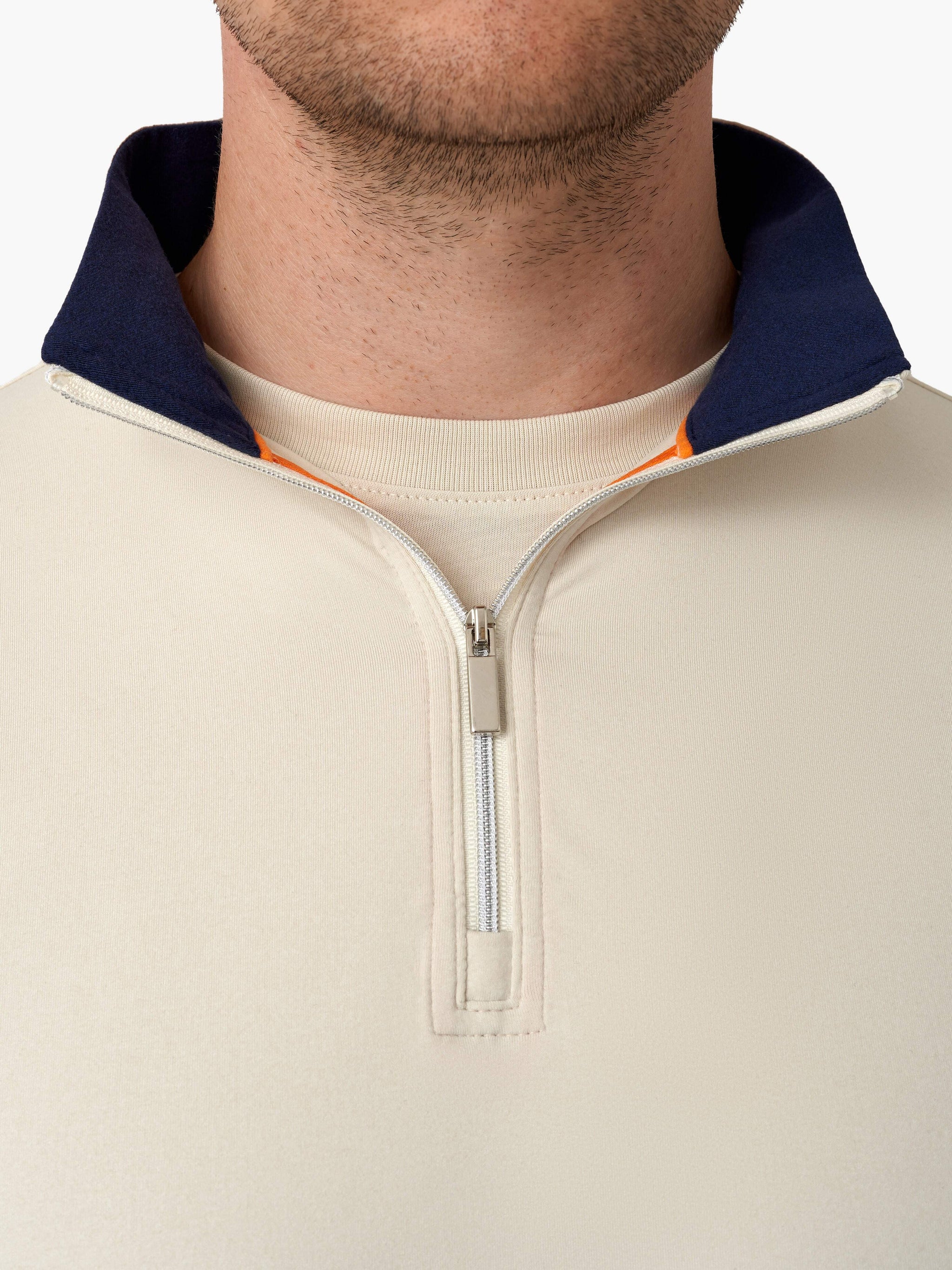 Skins Golf - High Quality Men's Quarter Zip - Sand Stone
